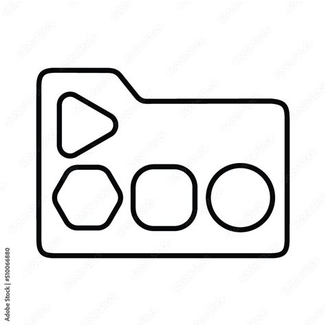 Data File Unstructured Data Outline Icon Line Art Vector Stock Vector Adobe Stock