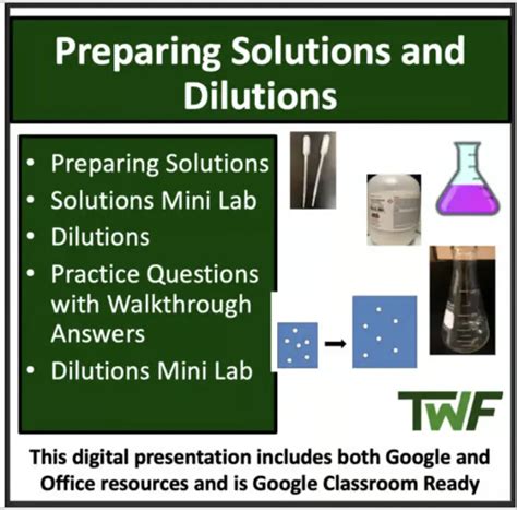 Preparing Solutions And Dilutions Senior Chemistry Lesson By Teach Simple