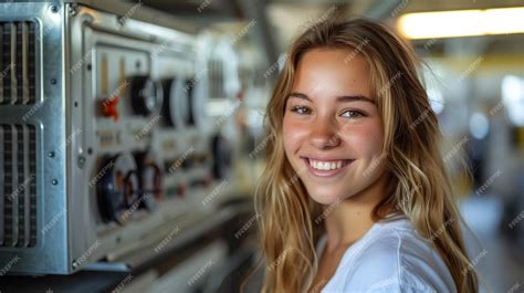 Premium Photo Portrait Of Excited And Happy Female Architect Or