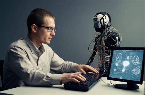 Premium Photo Futuristic Neural Interface Experiment