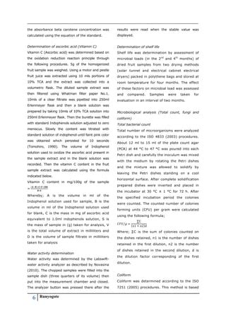 Formulation And Quality Assessment Of Snacks Made From Dried Mango