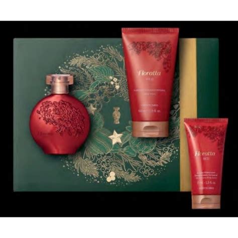Floratta Red Presente Natal 2025 3 Itens Fragrância Feminina Loção
