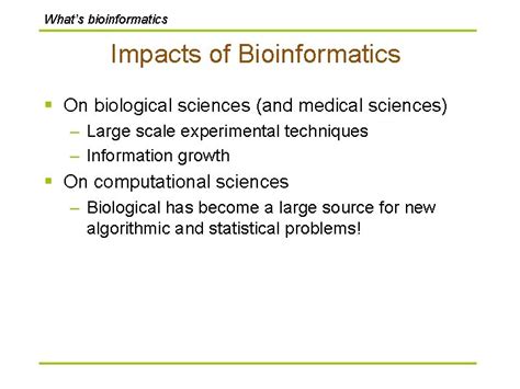 overview of i 519 introduction to bioinformatics structure