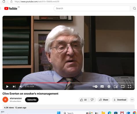 Snookers Much Loved Clive Everton A Personal Recount From 2015 Snookerzone Store