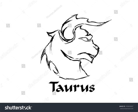 Hand Drawn Taurus Zodiac Sign Sketch Stock Vector Royalty Free