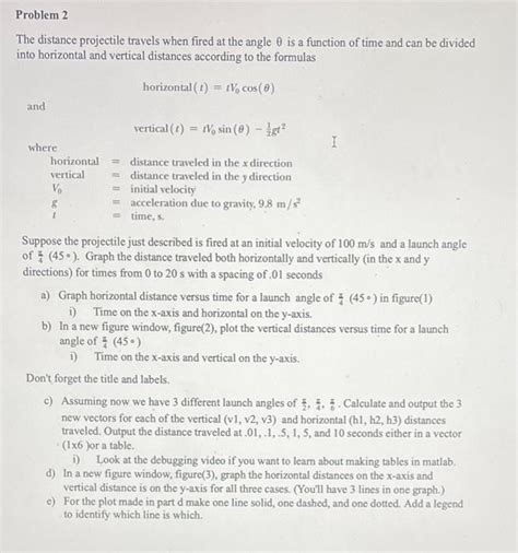 Solved Problem 2 The Distance Projectile Travels When Fired