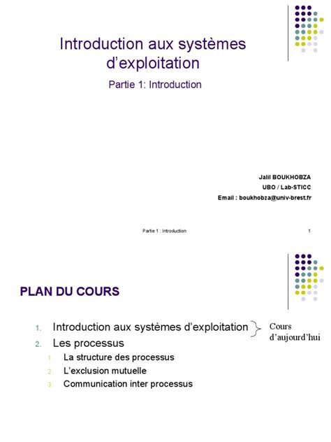 Introduction Aux Systèmes D Exploitation Pdf Kernel Système Dexploitation Système D
