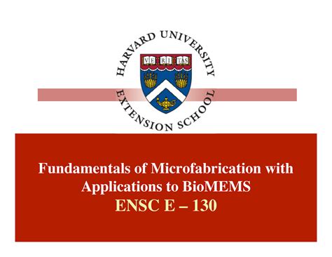 Lecture Microfluidics Principles Fundamentals Of Microfabrication With Applications To