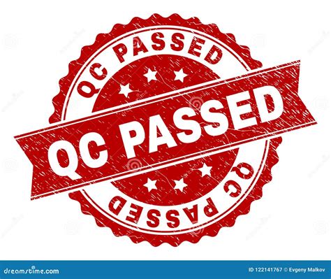 Scratched Textured Qc Passed Stamp Seal Stock Vector Illustration Of