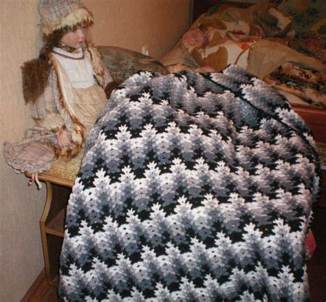 Плед крючком Афганский зигзаг Beanie Hats Fashion