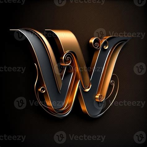 Logo For The Letter W With A Modern Classic Style 3d Alphabet On Black
