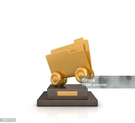 바퀴에 폴더가있는 트로피 3d 렌더링 트로피에 대한 스톡 사진 및 기타 이미지 트로피 산업 1위 Istock