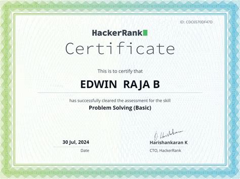 Edwin Raja On Linkedin Hackerrank Certification Problemsolving Techskills Datastructures