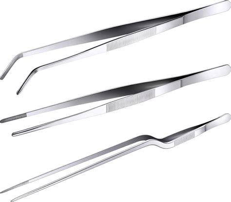 Honoson 3 Pcs 12 Inch Kitchen Tweezers Fine Tweezer Tongs