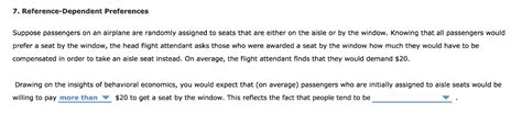 Solved 7 Reference Dependent Preferences Suppose Passengers