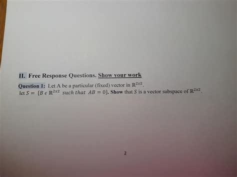 solved ii free response questions show your work question
