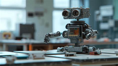 Small Industrial Robot Working In A Research Lab Stock Image Image Of Robotics Technology