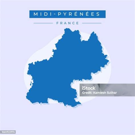 Ilustración De Vector De Ilustración Vectorial Del Mapa De Midipyrénées