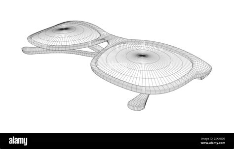 Side Views Of Sunglasses Wireframe Vector Drawn Illustration Fashion Unisex Summer Sunglasses