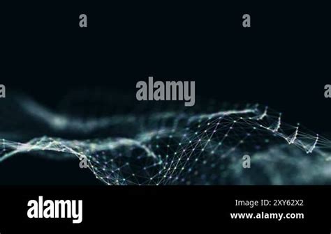 Abstract Plexus Digital Blue Color Wave Triangulation Shapes Connection And Web Concept