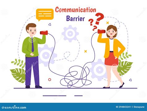 Communication Barrier Vector Illustration With Bad Communications