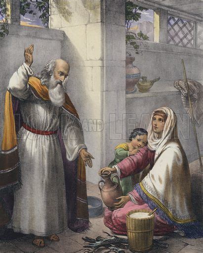 Elijah And The Widow Of Zarephath Stock Image Look And Learn