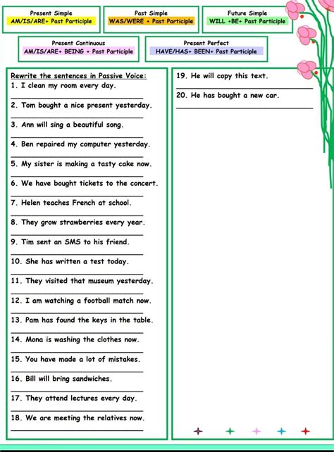 Liveworksheet Passive