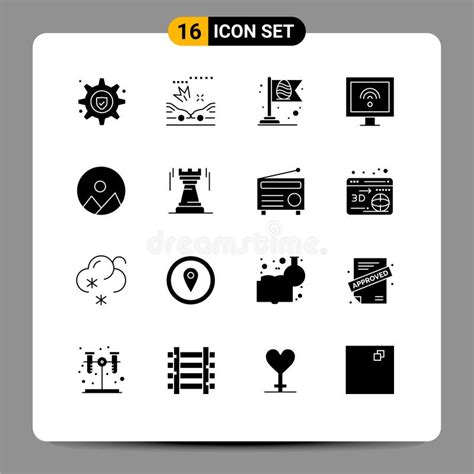User Interface Pack Of 16 Basic Solid Glyphs Of Castle Nature Egg Image Smart Stock Vector