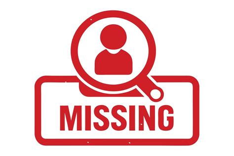 Red Missing Person Icon With Magnifying Glass On White Background Silhouette 59530905 Vector Art