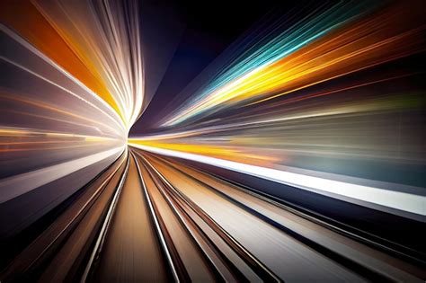 Premium Ai Image Motion Blur Of High Speed Train Moving Fast In