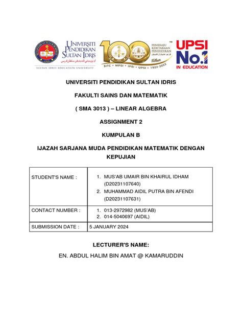 Assignment 2 Linear Algebra Pdf Mathematical Objects Algebra