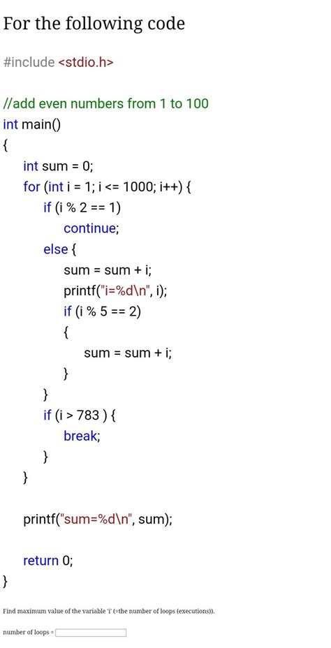 Solved For The Following Code Include Add Even Numbers Chegg Com