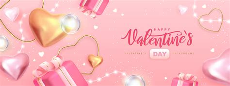 3d 핑크와 골드 사랑의 하트와 선물 상자가 있는 해피 발렌타인 데이 포스터 발렌타인 데이 휴가 배경입니다 벡터 그림 2월에 대한 스톡 벡터 아트 및 기타 이미지 Istock