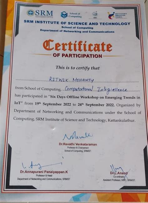 Ritwik M On Linkedin Participated In Six Days Iot Workshop Conducted