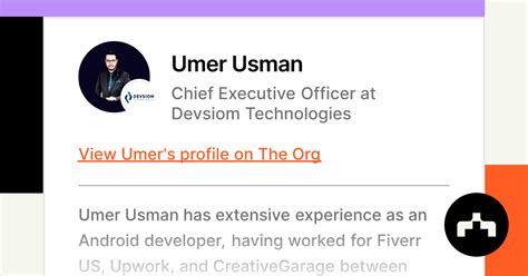 Umer Usman Chief Executive Officer At Devsiom Technologies The Org