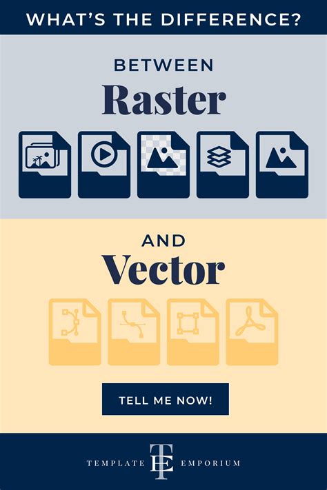 Whats The Difference Between Raster And Vector The Template Emporium Learning Graphic