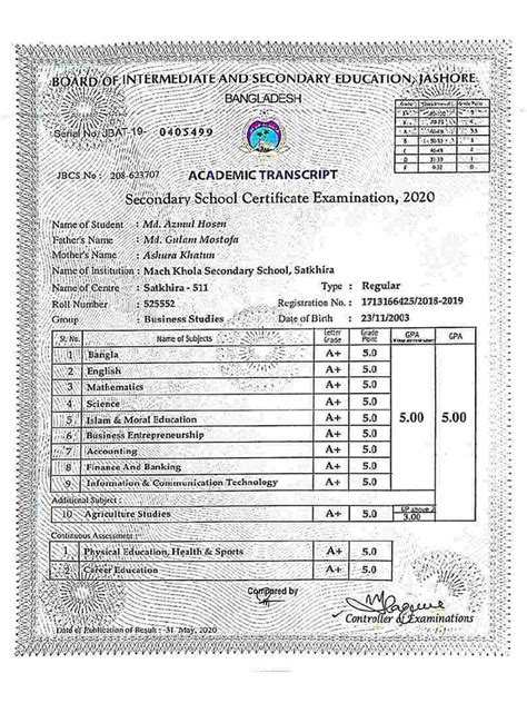 Ssc Marksheet Pdf