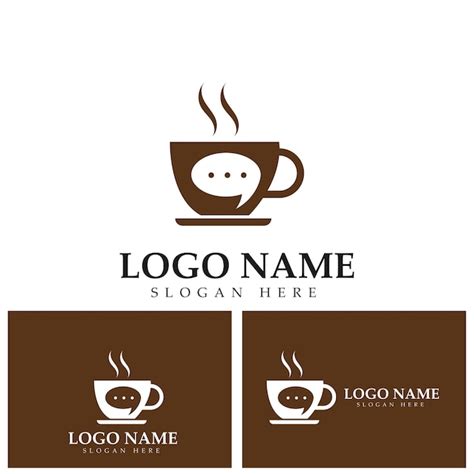 커피 토크 로고 벡터 아이콘 그림 프리미엄 벡터