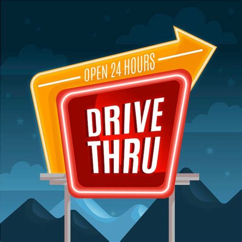 Drive In Sign Vector