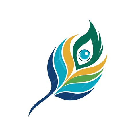 Abstract Peacock Feather Design Logo Illustration Premium Ai