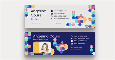 Электронное письмо с подписью — Шаблон геометрического дизайна Websites Включая эл адрес и