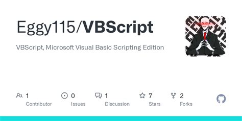 Github Eggy115vbscript Vbscript Microsoft Visual Basic Scripting