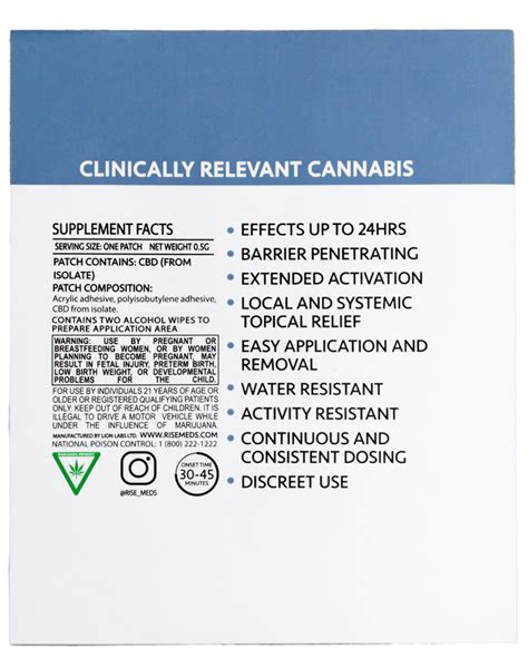 Cbd Transdermal Patch Rise