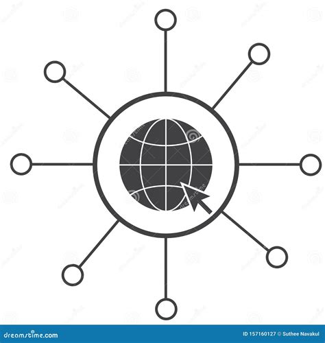 Global Network Connection Icon On White Background Flat Style Business Networking Icon For