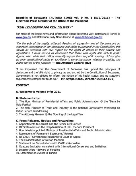 Download Full Version Government Of Botswana