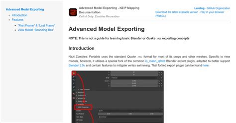 Advanced Model Exporting Nz P Mapping Documentation
