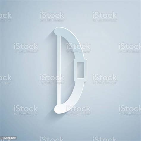 회색 배경에 격리 된 용지 컷 보우 아이콘 종이 아트 스타일 벡터 3차원 형태에 대한 스톡 벡터 아트 및 기타 이미지 3차원