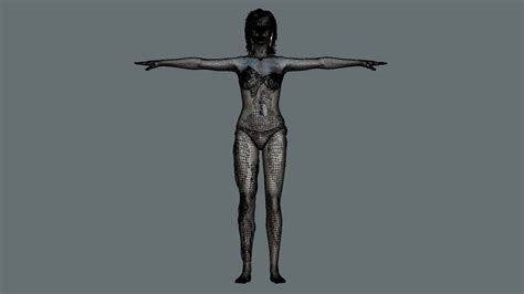 D T Pose Rigged Nude Girl Model TurboSquid