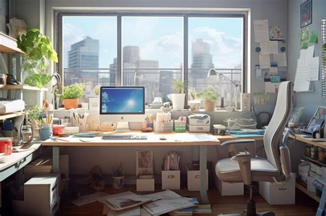 Premium Ai Image Modern Office Workspace Generative Ai