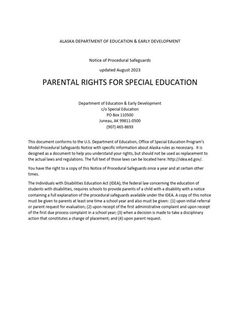 Procedural Safeguards Updated Aug 2023 Pdf